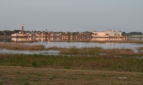 Lake Sumter Landing at night in The Villages - Villages-News.com