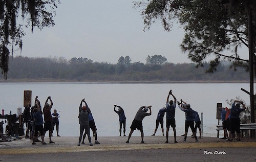 Dragon Boat teams warming up at Lake Miona - Villages-News.com