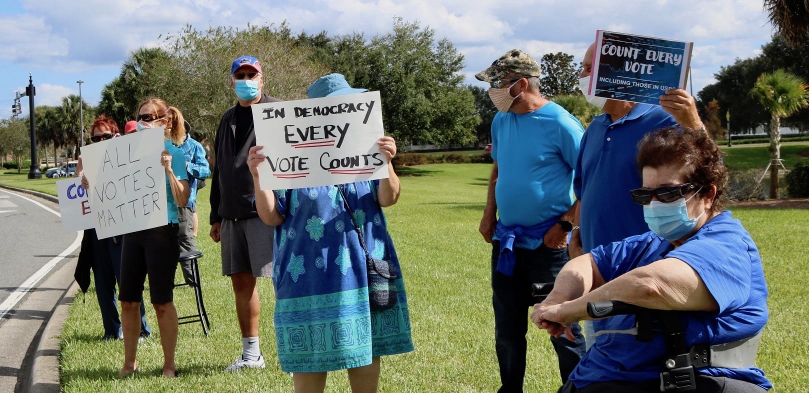 Villagers hold demonstration calling for every vote to count in Trump ...
