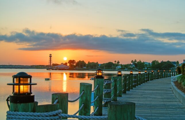 Beautiful sunrise on boardwalk at Lake Sumter - Villages-News.com