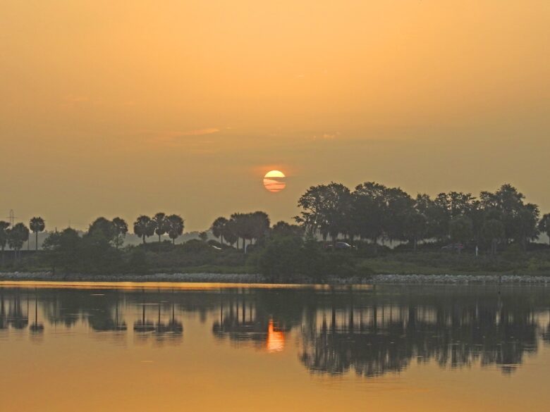 Saharan dust sunrise over the Morse Bridge in The Villages - Villages ...